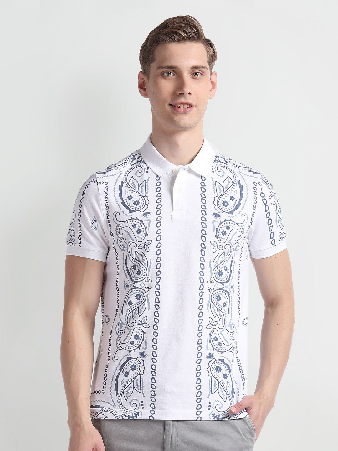 Buy U.S. Polo Assn. Denim Co. Short Sleeves Cotton Printed Polo Collar ...