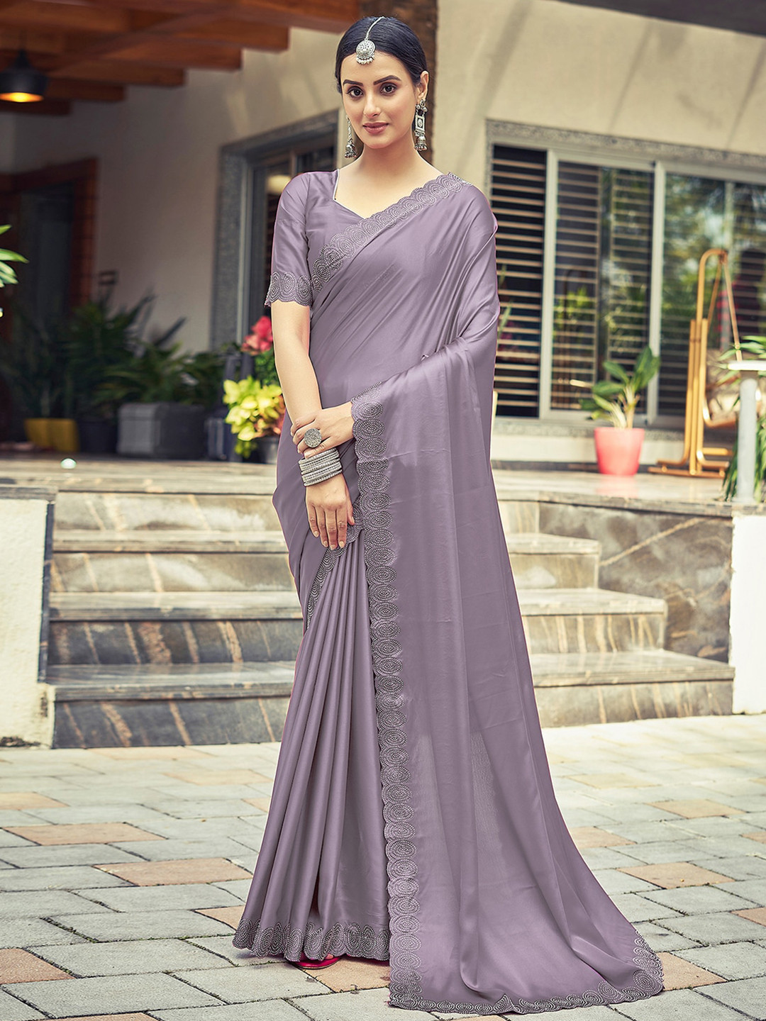 Buy Satrani Beads And Stones Satin Saree - Sarees for Women 27090076 ...