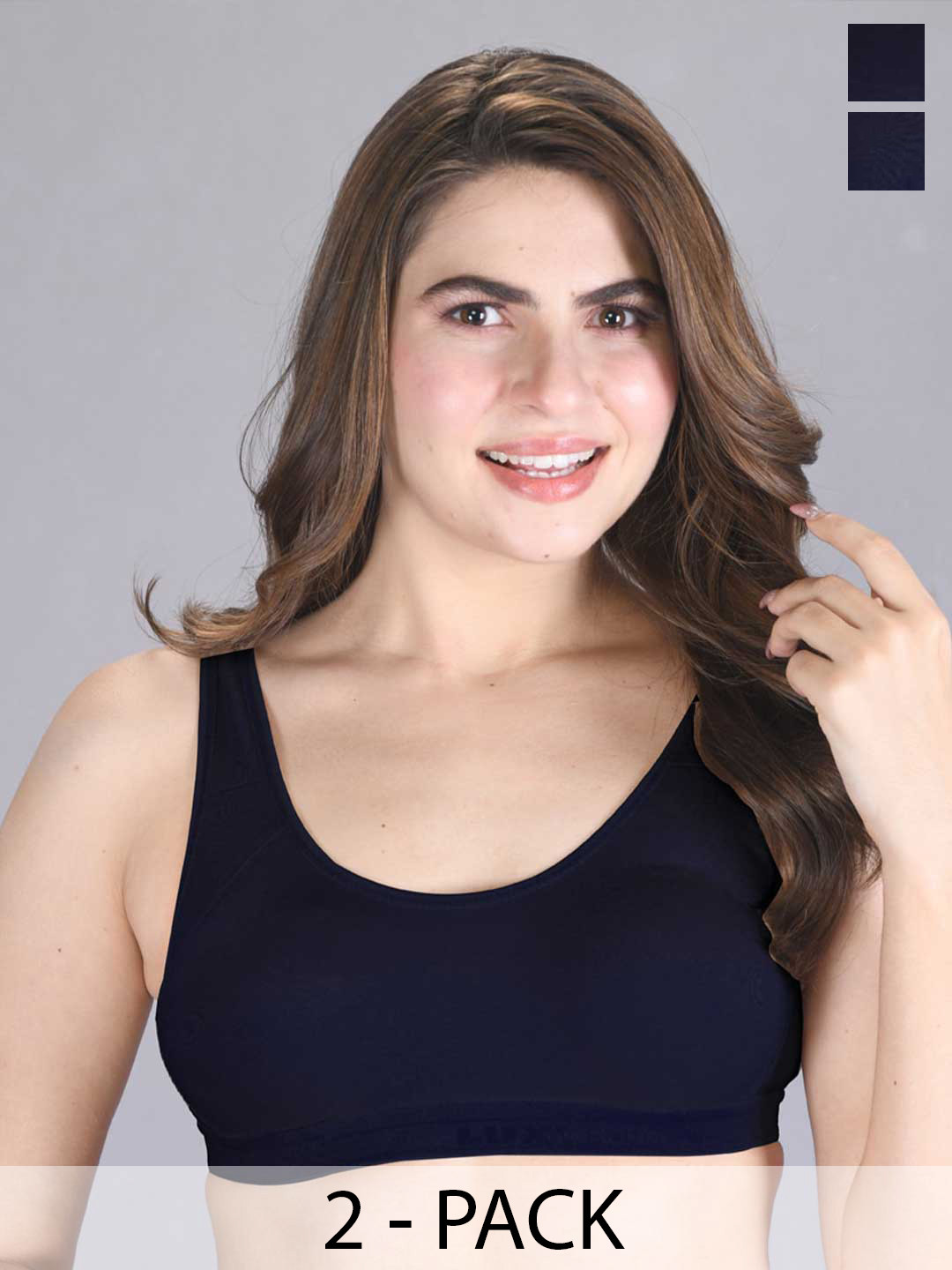 Buy LUX VENUS Pack Of 2 Full Coverage Non Padded Cotton Workout Bra ...