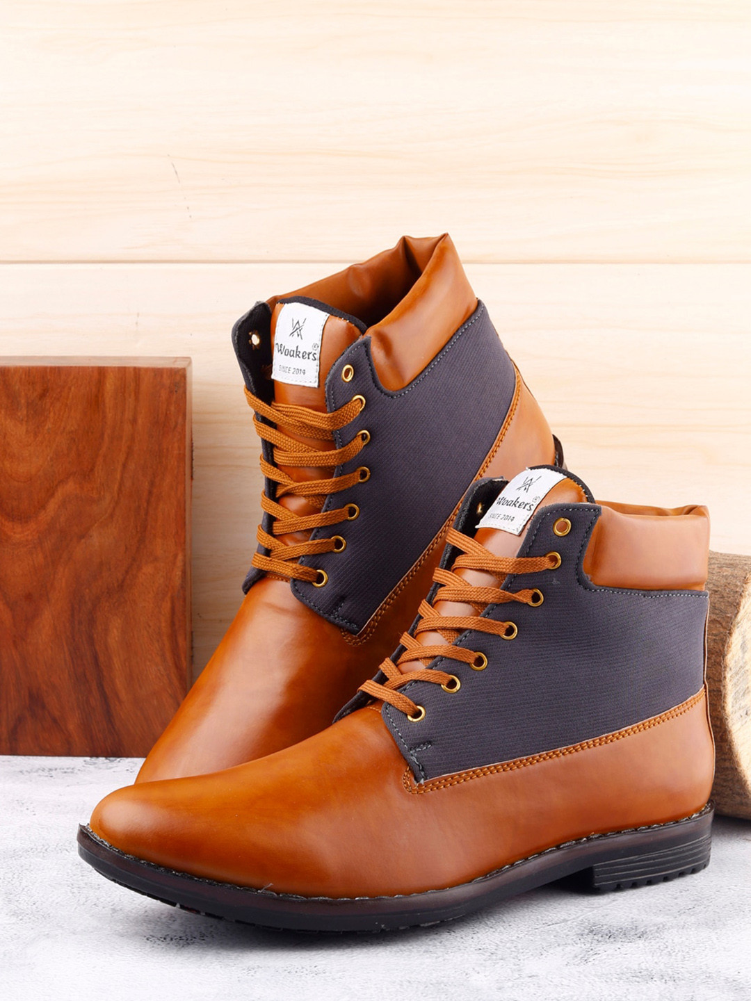 Buy Woakers Men Colourblocked High Top Sneakers - Casual Shoes for Men ...