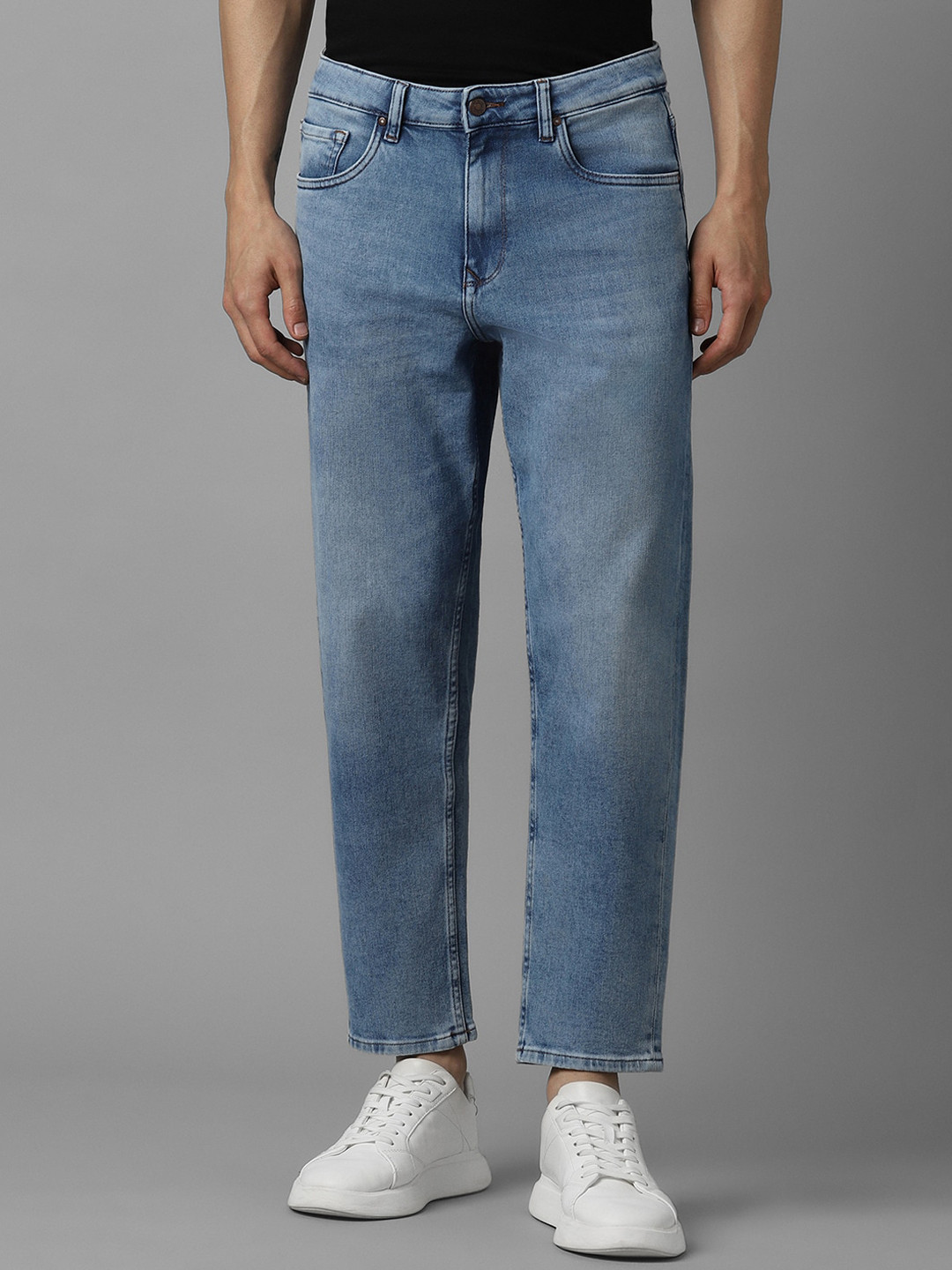 Buy Louis Philippe Jeans Men Slim Fit Heavy Fade Clean Look Pure Cotton ...