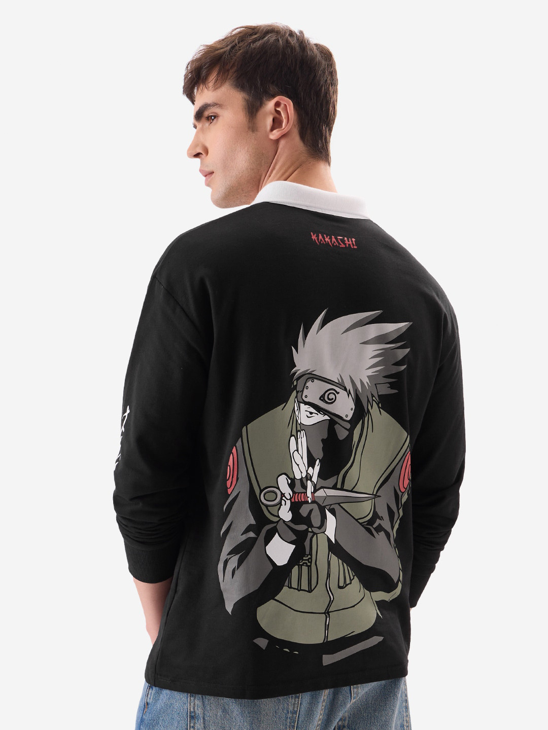Buy The Souled Store Naruto Kakashi Printed Polo Collar Applique T ...