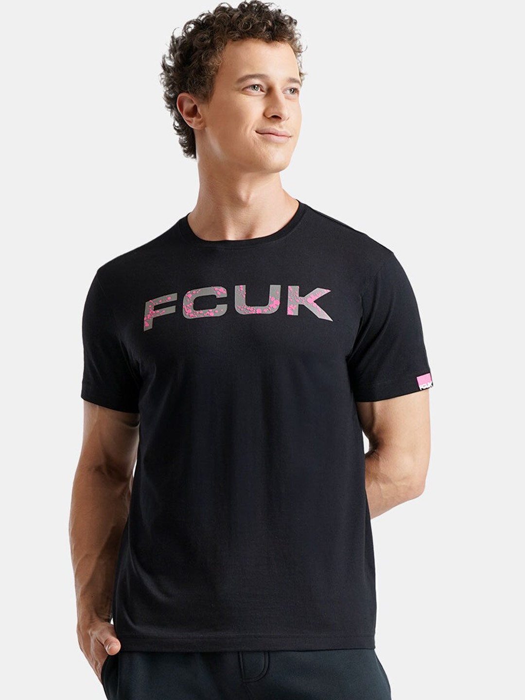 Buy FCUK Printed Pure Cotton Antimicrobial Lounge T Shirt - Lounge ...