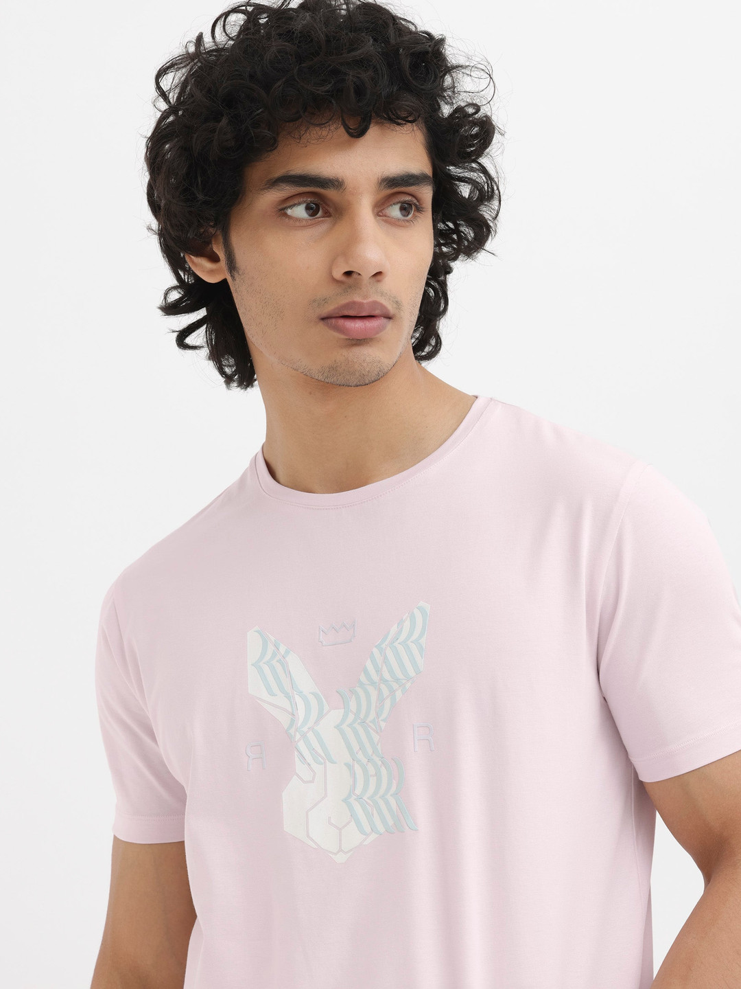 Buy RARE RABBIT Men Iced Regular Fit Graphic Printed Round Neck Cotton ...