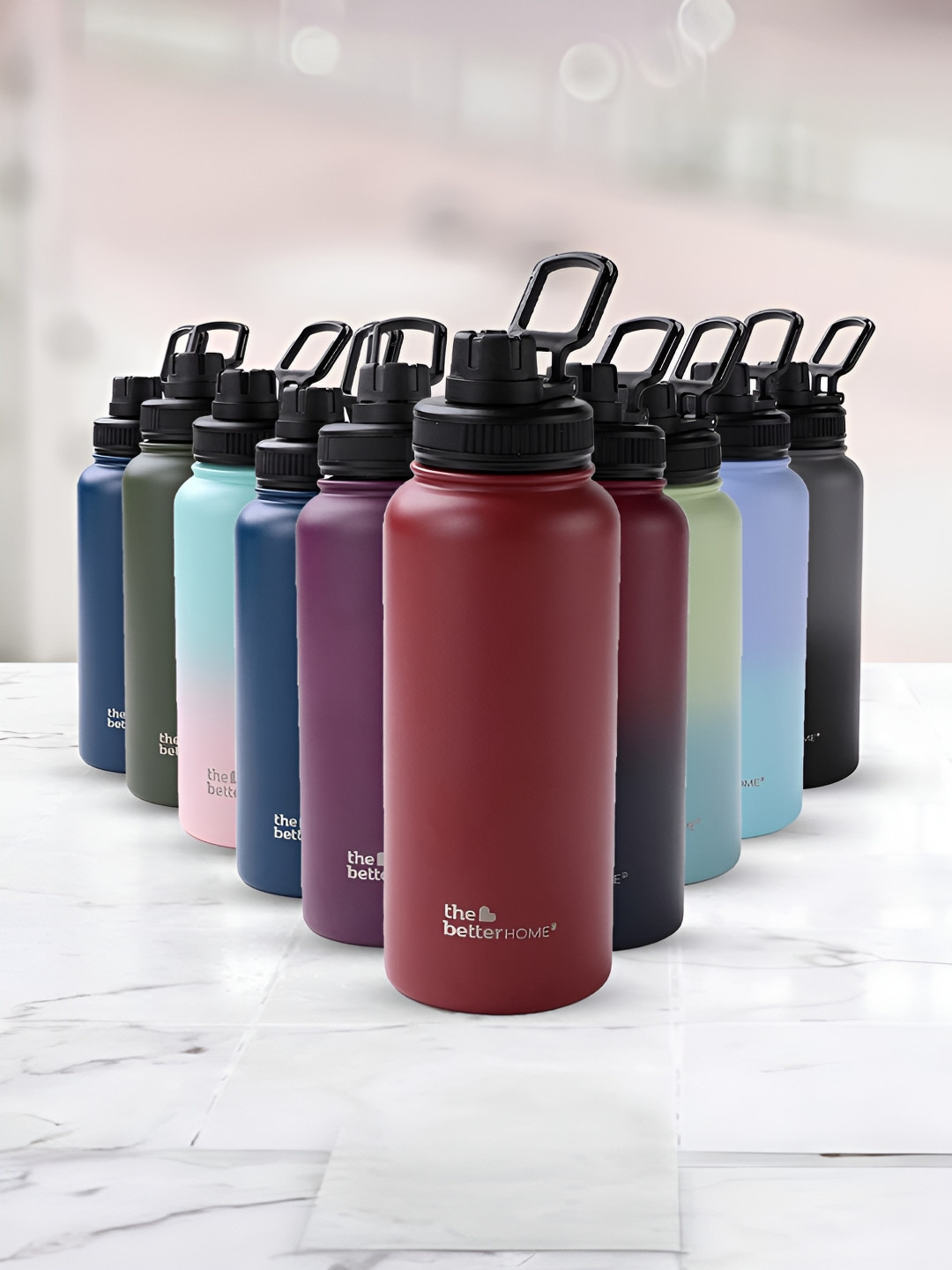 Buy The Better Home Maroon Stainless Steel Water Bottle 1 Litre - Water ...
