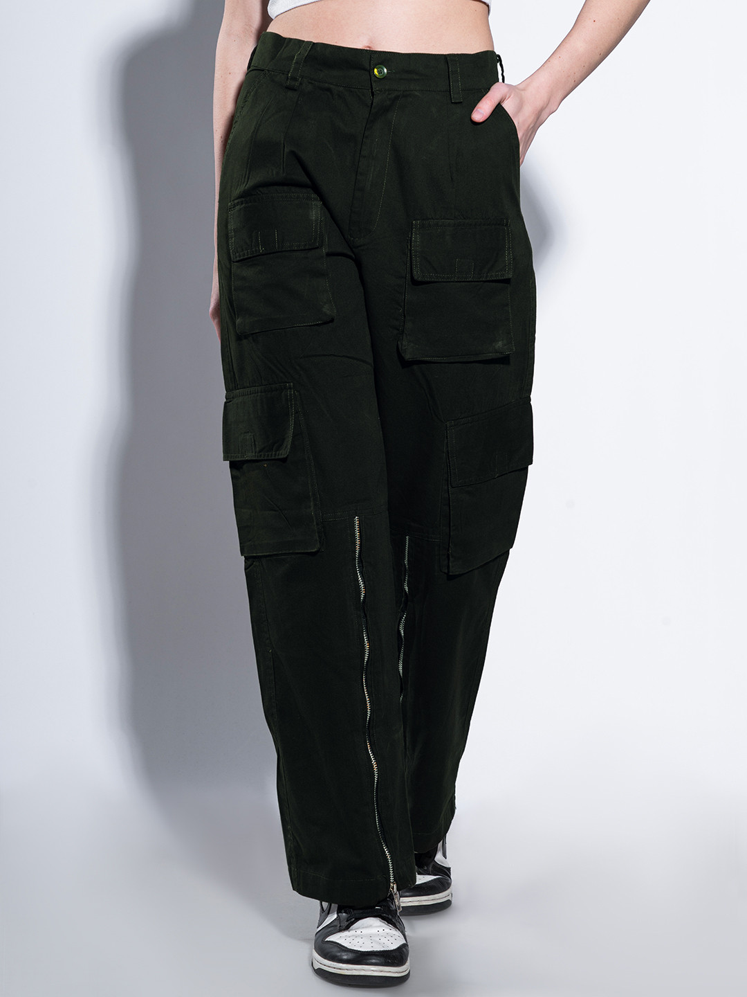 Buy Stylecast X Hersheinbox Women Zip Detail Pure Cotton High Rise ...