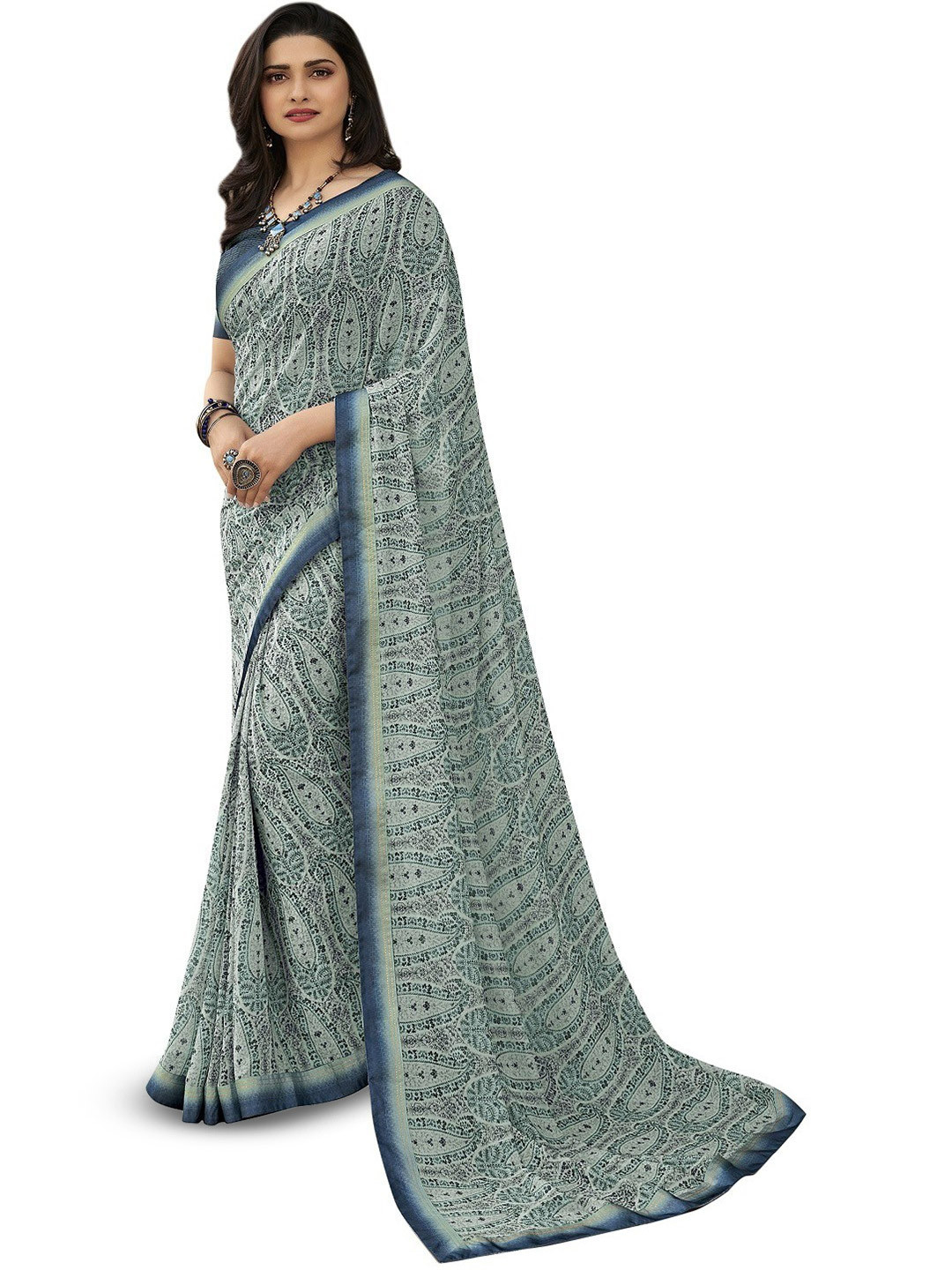 Buy ROOP SUNDARI SAREES Ethnic Motifs Pure Georgette Saree - Sarees for ...