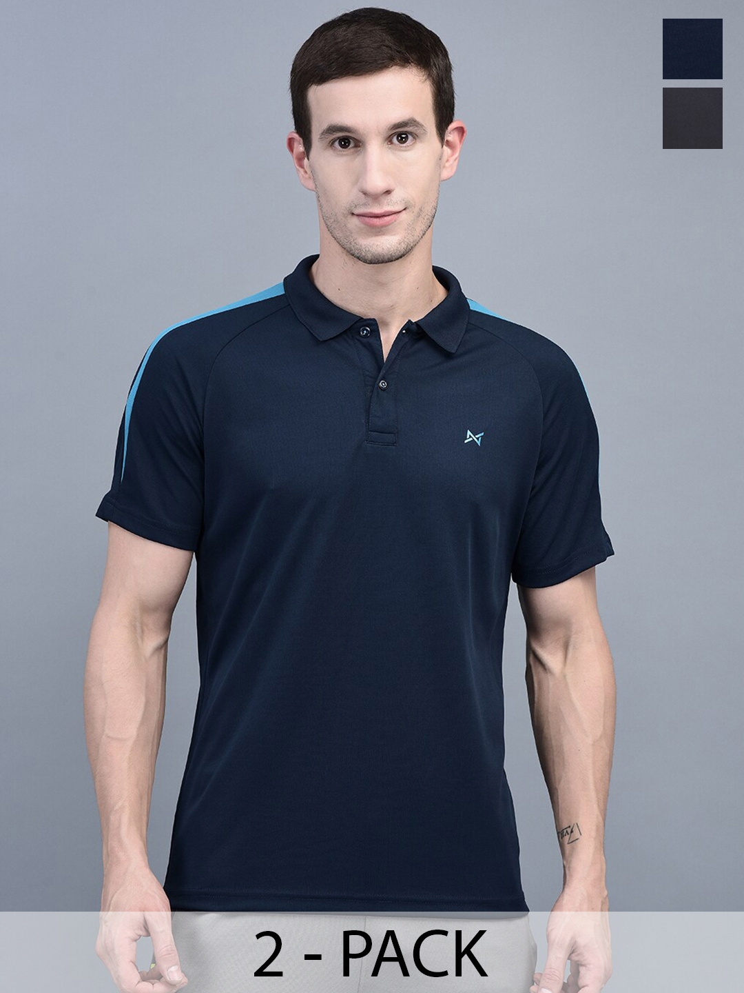 Buy Force Nxt Men Pack Of 2 Solid Polo Collar Anti Viral Anti Odour