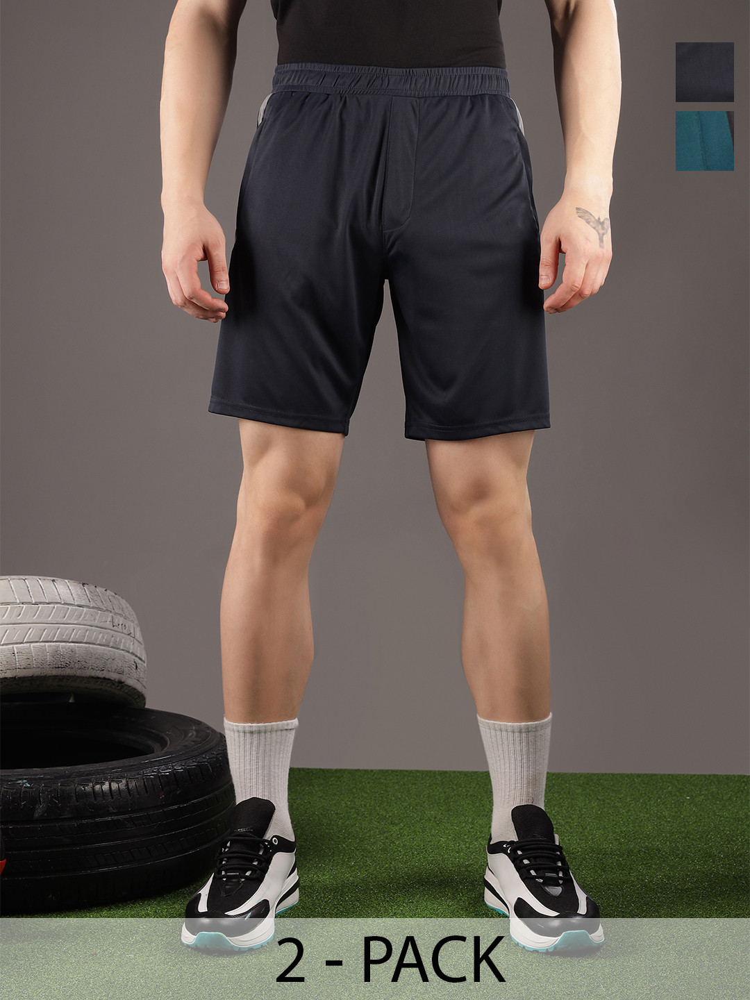 Buy Force NXT Men Pack Of 2 Anti Viral Anti Odour Training Shorts ...