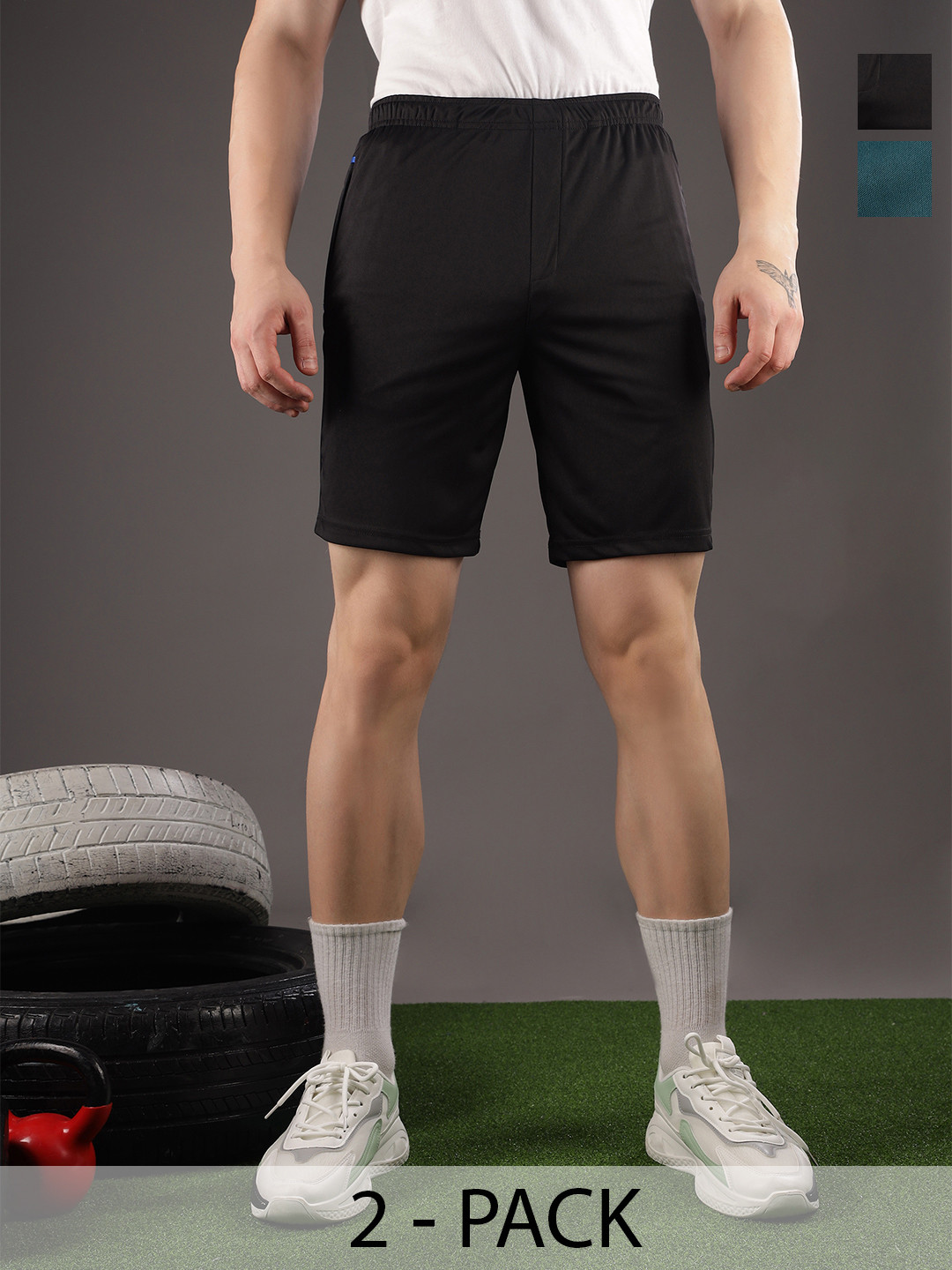 Buy Force NXT Men Pack Of 2 Anti Viral Anti Odour Cool Sports Shorts ...