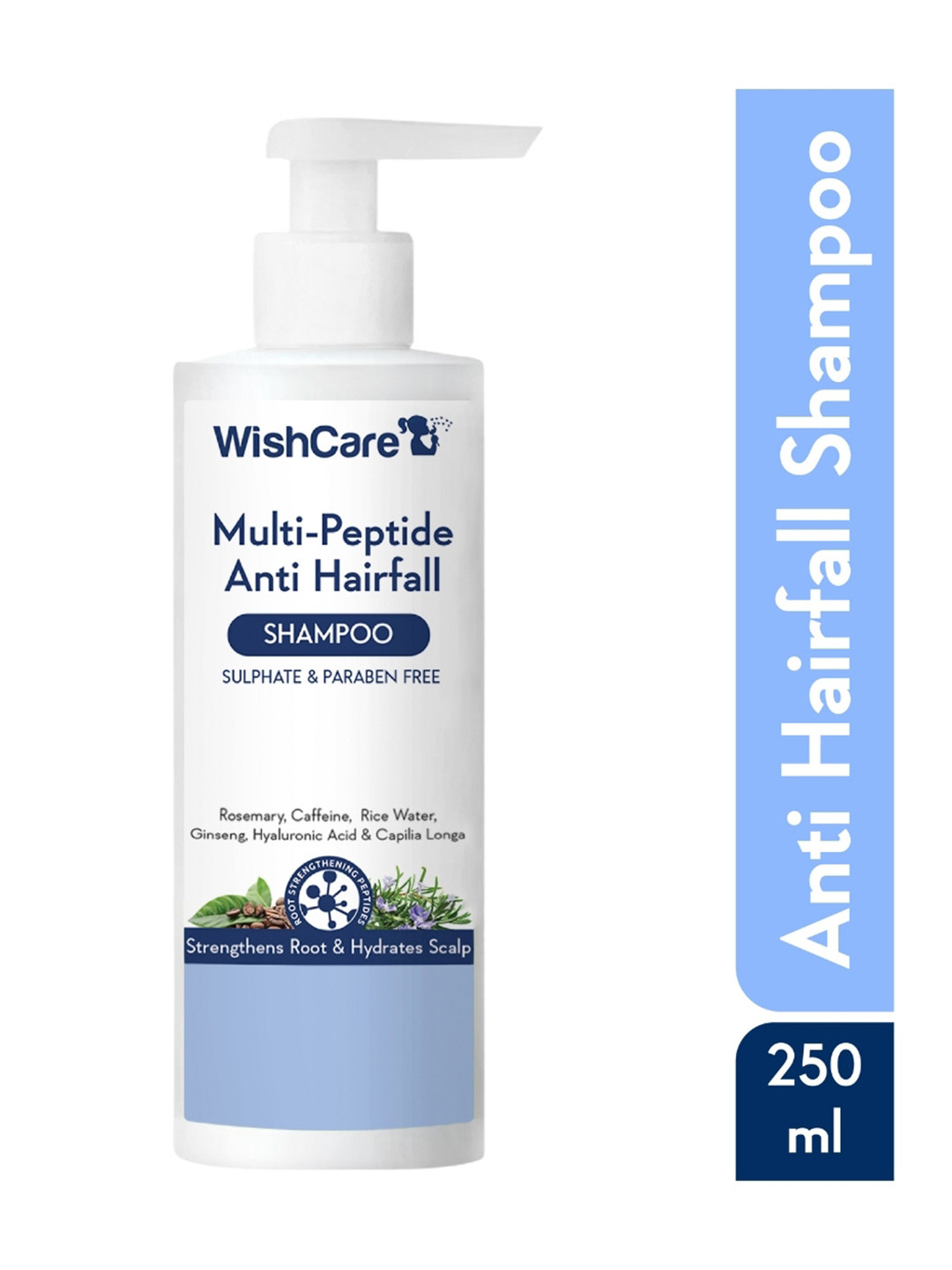 Buy WishCare Multi Peptide Rice Water Anti Hairfall Shampoo 250ml ...