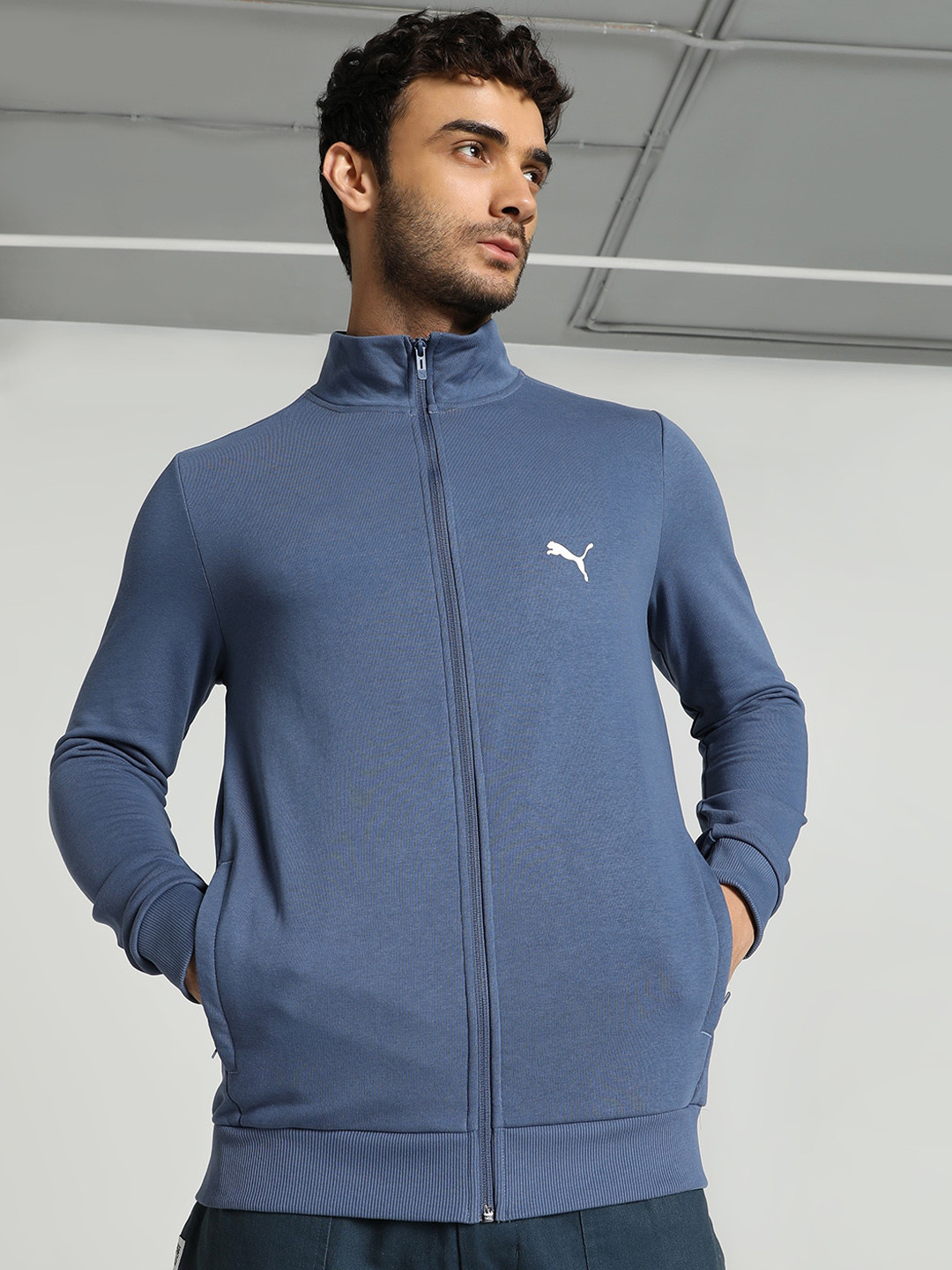 Buy Puma High Neck Zippered Full Zip Slim Fit Cotton Sporty Jackets ...