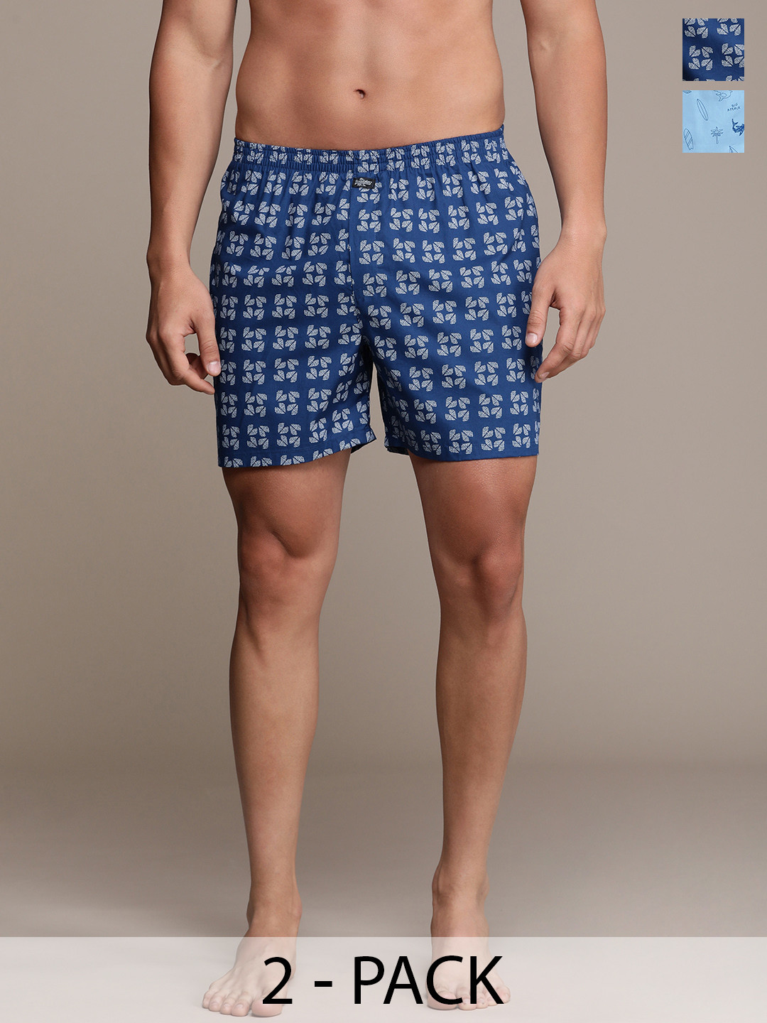 Buy Roadster Pack Of 2 Printed Pure Cotton Boxers RDS KEN MBOX PRINT ...