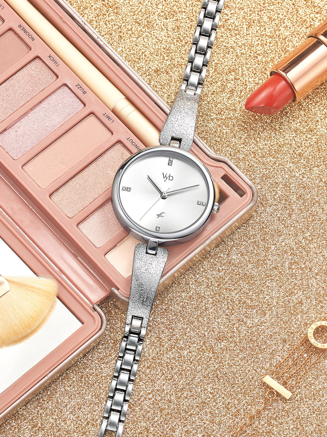 Buy Fastrack Vyb Diva Brass Dial & Metal Straps Analogue Watch ...