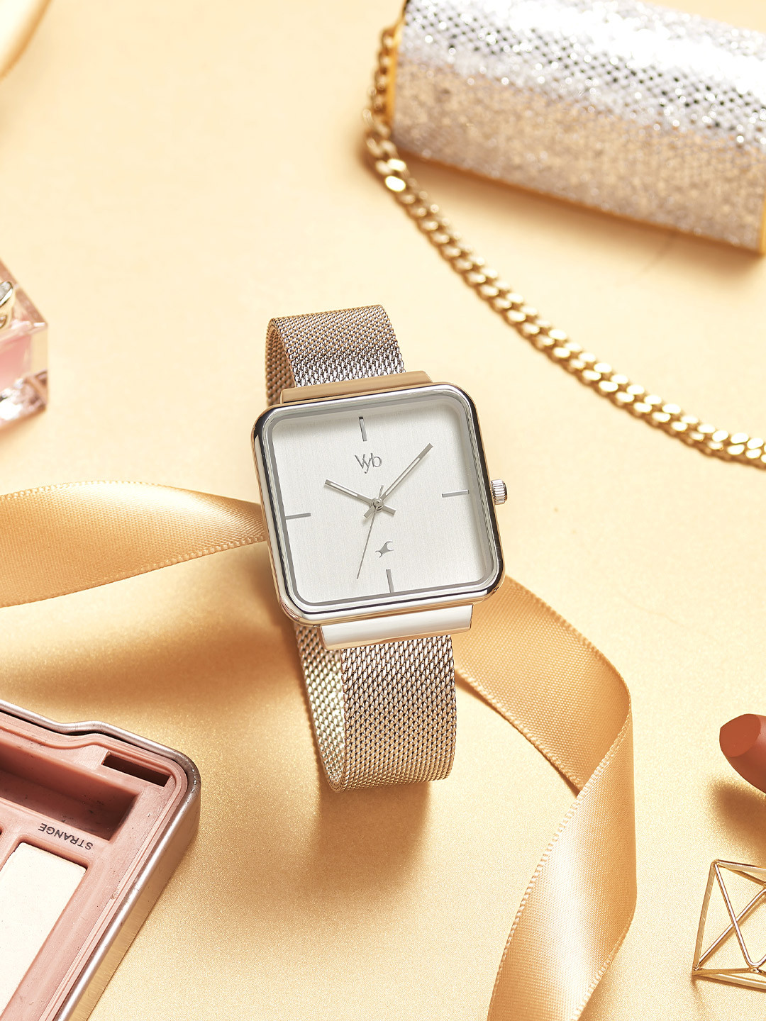 Buy Fastrack Vyb Minimalist Women Stainless Steel Bracelet Style Straps ...