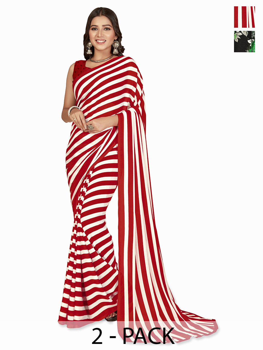 Buy ANAND SAREES Floral Saree PACK OF 2 - Sarees for Women 27152120 ...