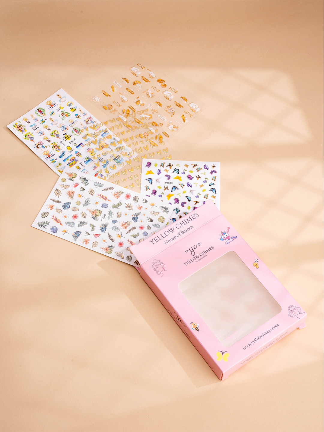 Buy Yellow Chimes Self Adhesive Nail Art Nail Stickers Shade 06 - Nail ...