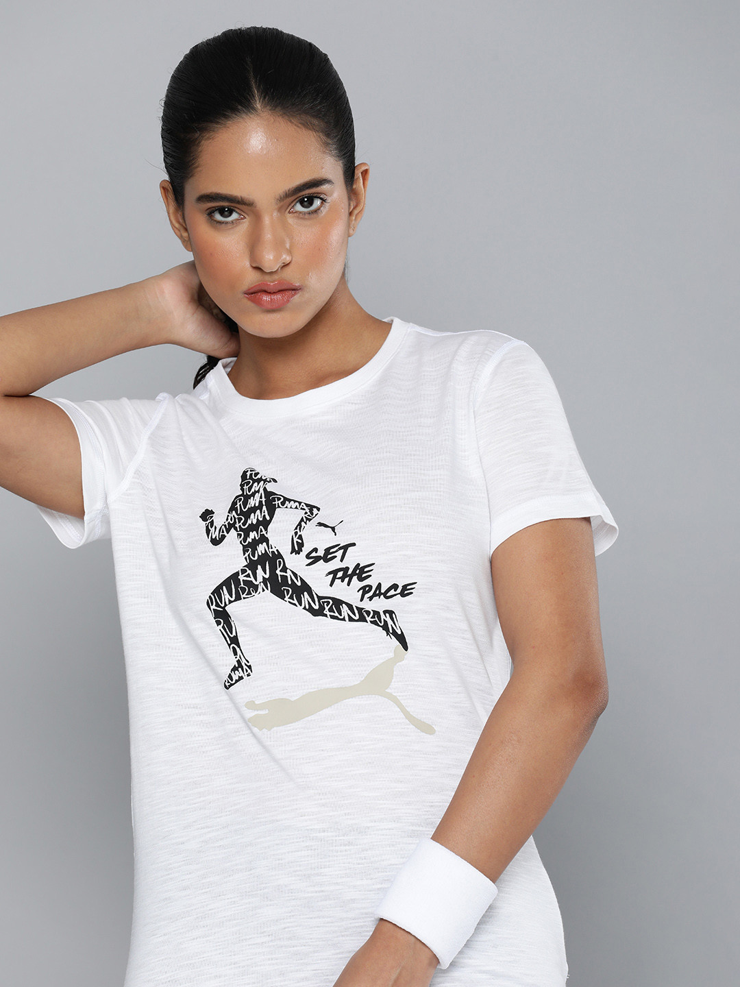 Buy Puma Women Run Slogan Printed DryCELL Training T Shirt - Tshirts ...