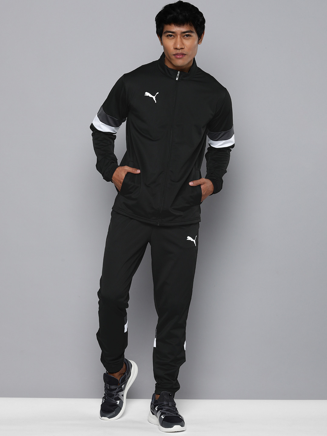 Buy Puma Men TeamRISE DryCell Jacket & Joggers Football Tracksuit ...