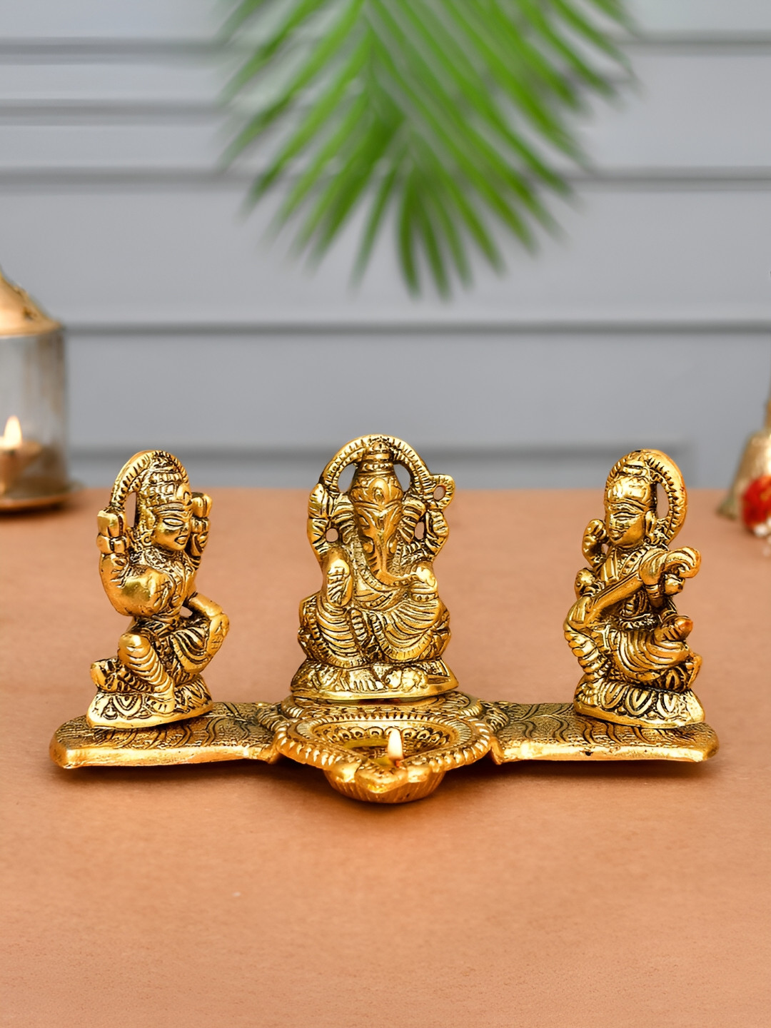 Buy CraftVatika Gold Toned Small Metal Religious Lakshmi Ganesha ...