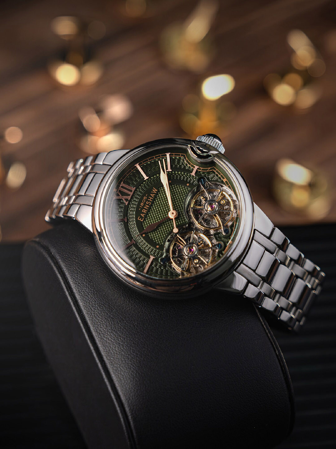 Buy EARNSHAW Men Embellished Dial Analogue Automatic Motion Watch ES ...