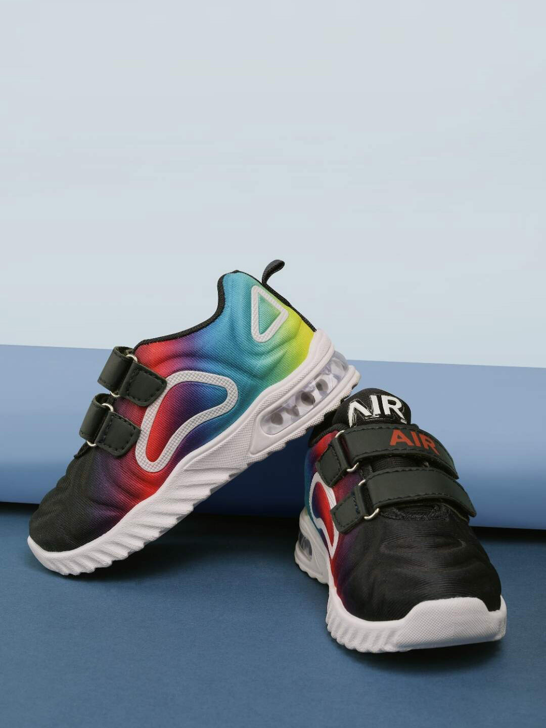 Buy Tiny Bugs Kids Textured Lightweight Contrast Sole Velcro Sneakers ...