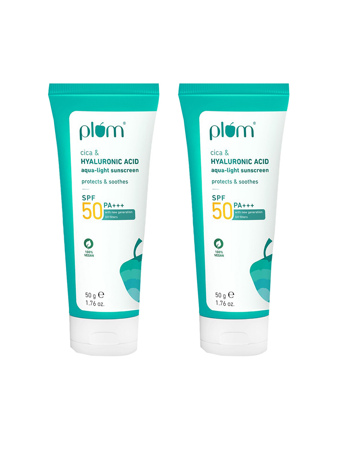 Buy Plum Set Of 2 Cica & Hyaluronic Acid Aqua Light SPF50 PA ...