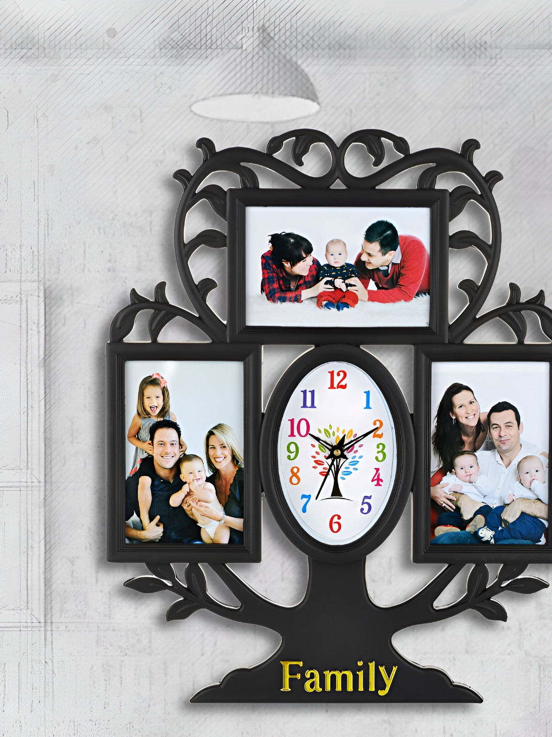 Buy Attractionz Black Contemporary Oval Shaped Analogue Wall Clock ...