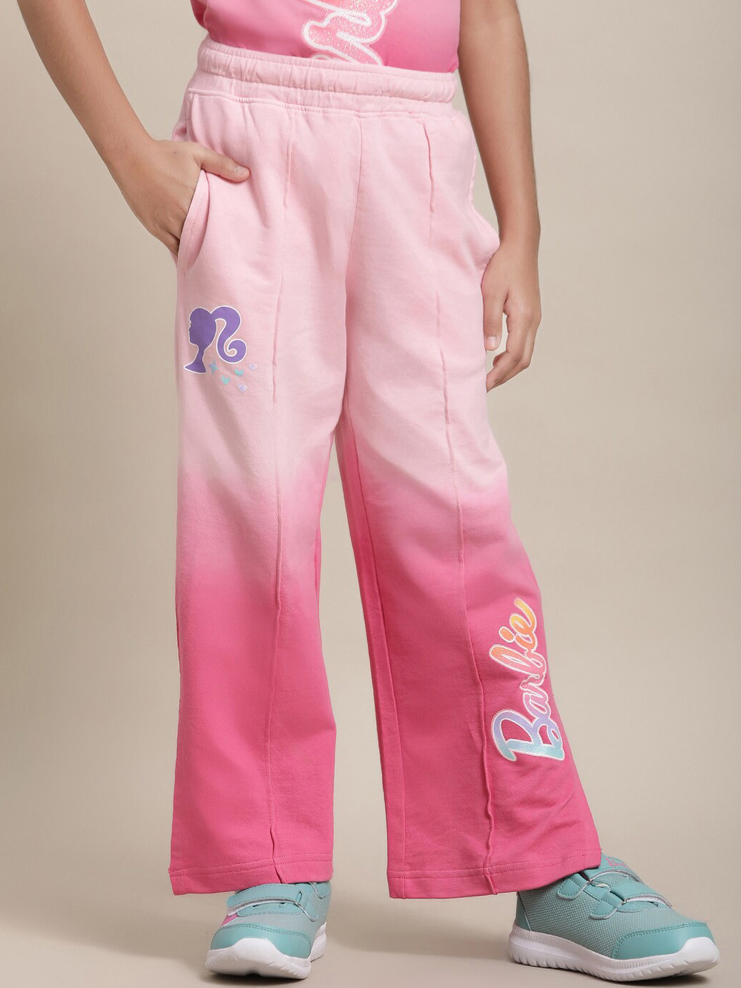 Buy Kids Ville Girls Barbie Printed Mid Rise Track Pants - Track Pants ...