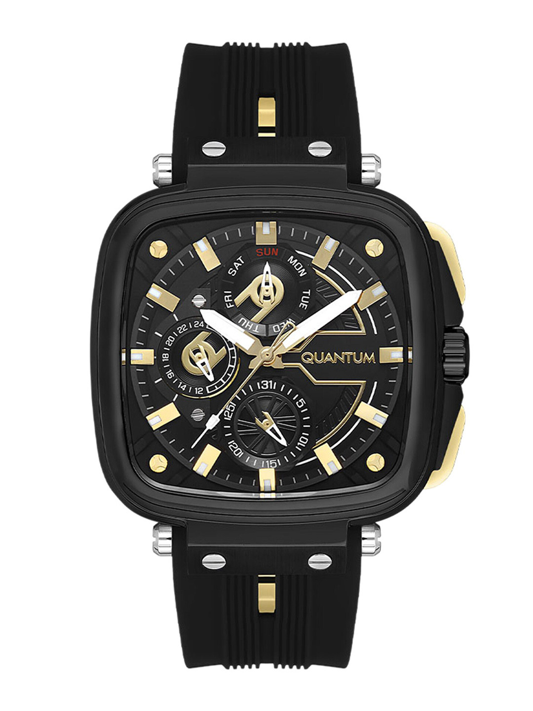 Buy Quantum Men Patterned Analogue And Digital Multi Function Watch ...