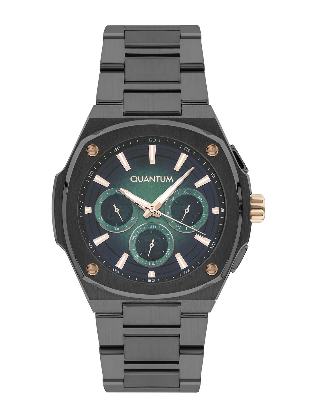 Buy Quantum Men Stainless Steel Bracelet Style Straps Digital Multi ...