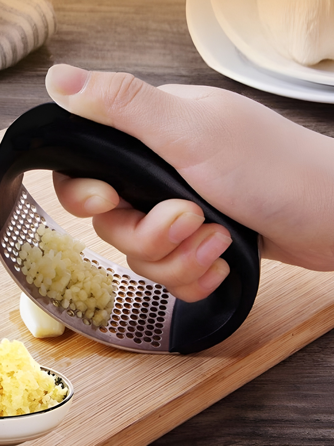 Buy Bekner Black Stainless Steel Garlic Press Peeler - Graters for ...