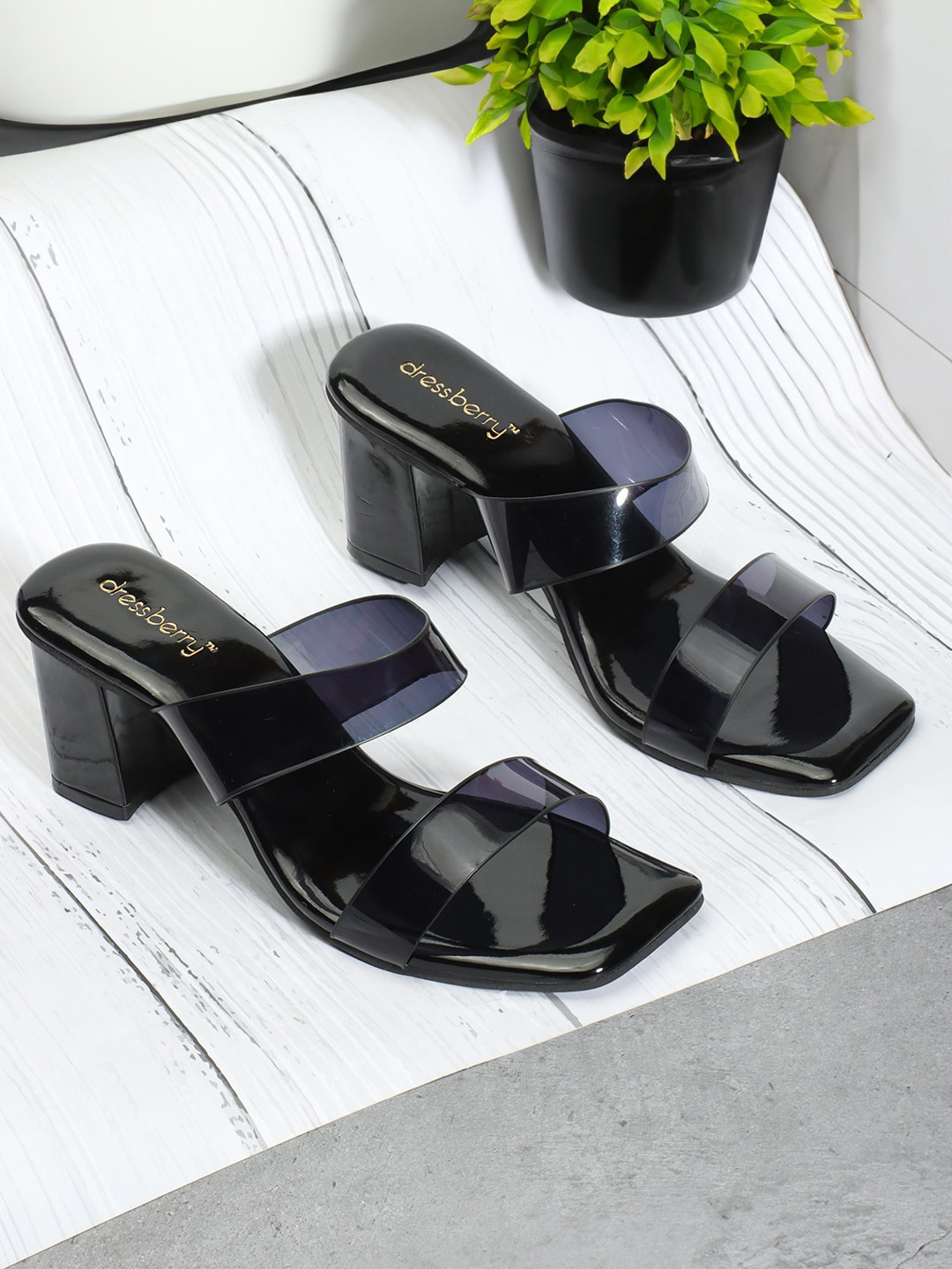 Buy DressBerry Black Open Toe Block Heels - Heels for Women 27192332 ...