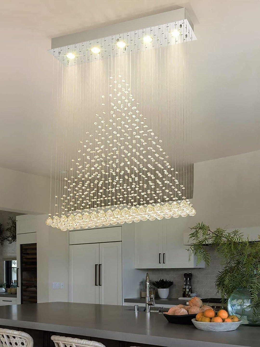 Buy Crysta World Yellow Triangle Glass Contemporary Textured Ceiling ...