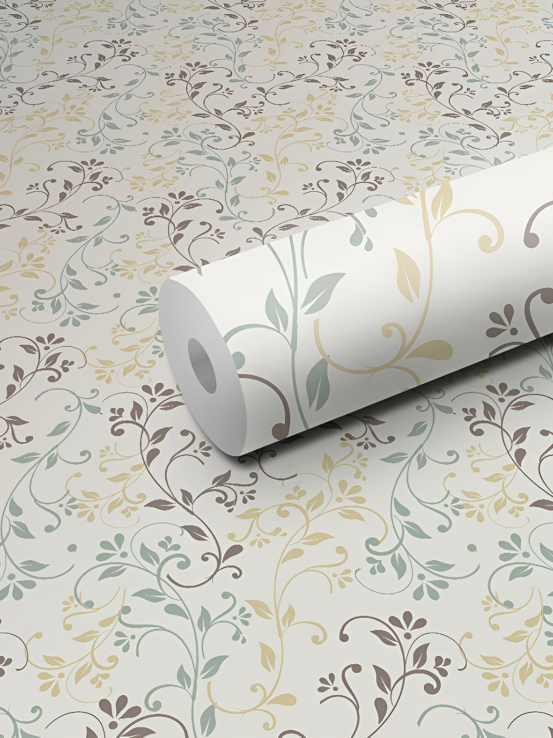 Buy WALLWEAR Beige & Green Ethnic Motifs Designed Self Adhesive ...