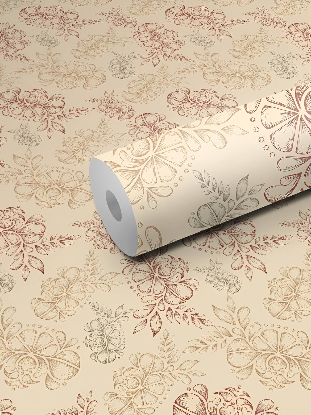 Buy WALLWEAR Cream Coloured Self Adhesive Removable Wallpaper - Decals ...