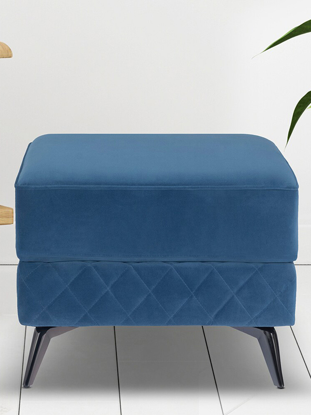 Buy Duroflex Blue Wooden Square Ottomans - Ottomans for Unisex 27209440 ...