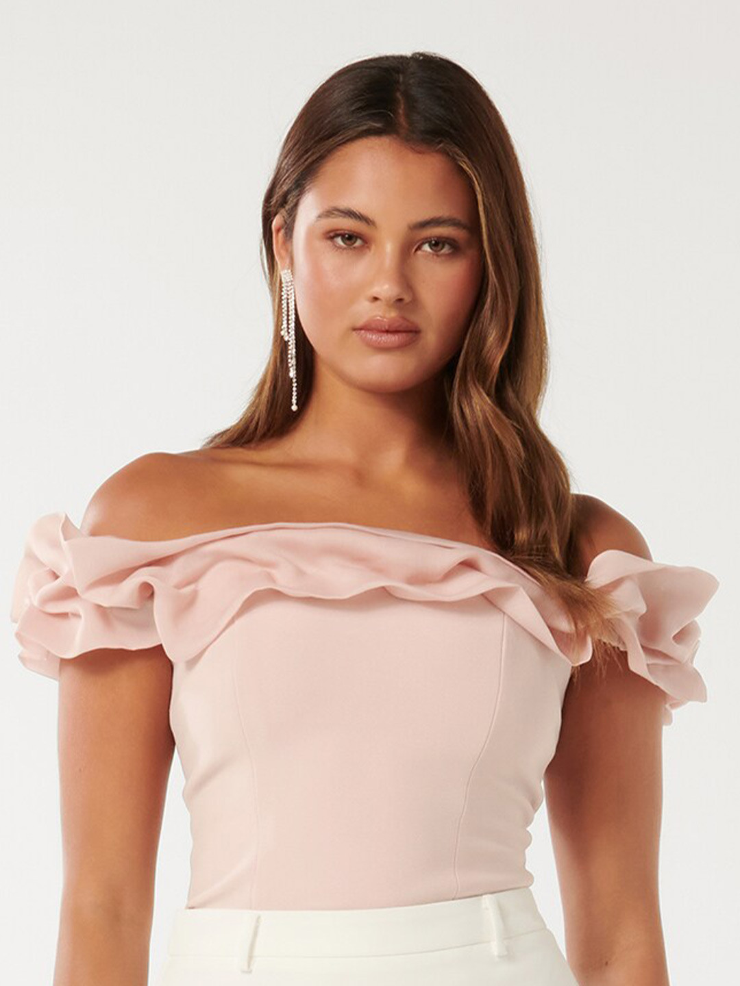 Buy Forever New Off Shoulder Ruffled Bardot Top - Tops for Women ...