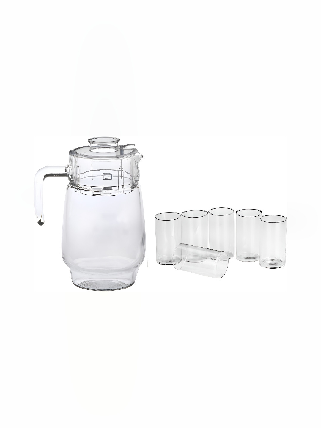 Buy Afast Transparent 7 Pieces Glass Water Jug & Glasses - Water Jugs ...