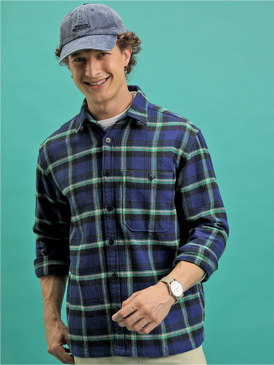 Buy Highlander Men Oversized Single Pocket Flannel Overshirt - Shirts ...