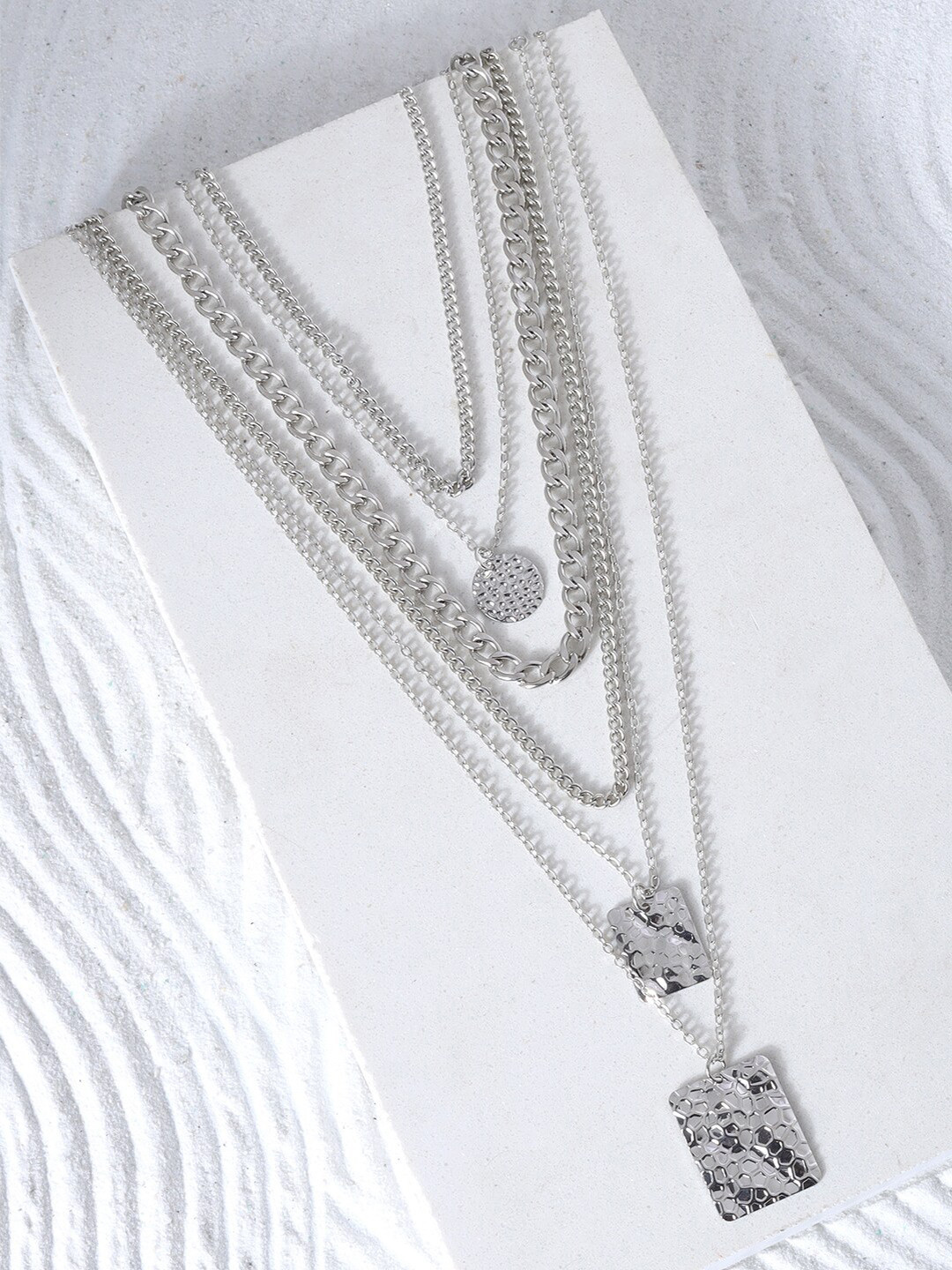Buy JOKER & WITCH Silver Plated Layered Necklace - Necklace And Chains ...