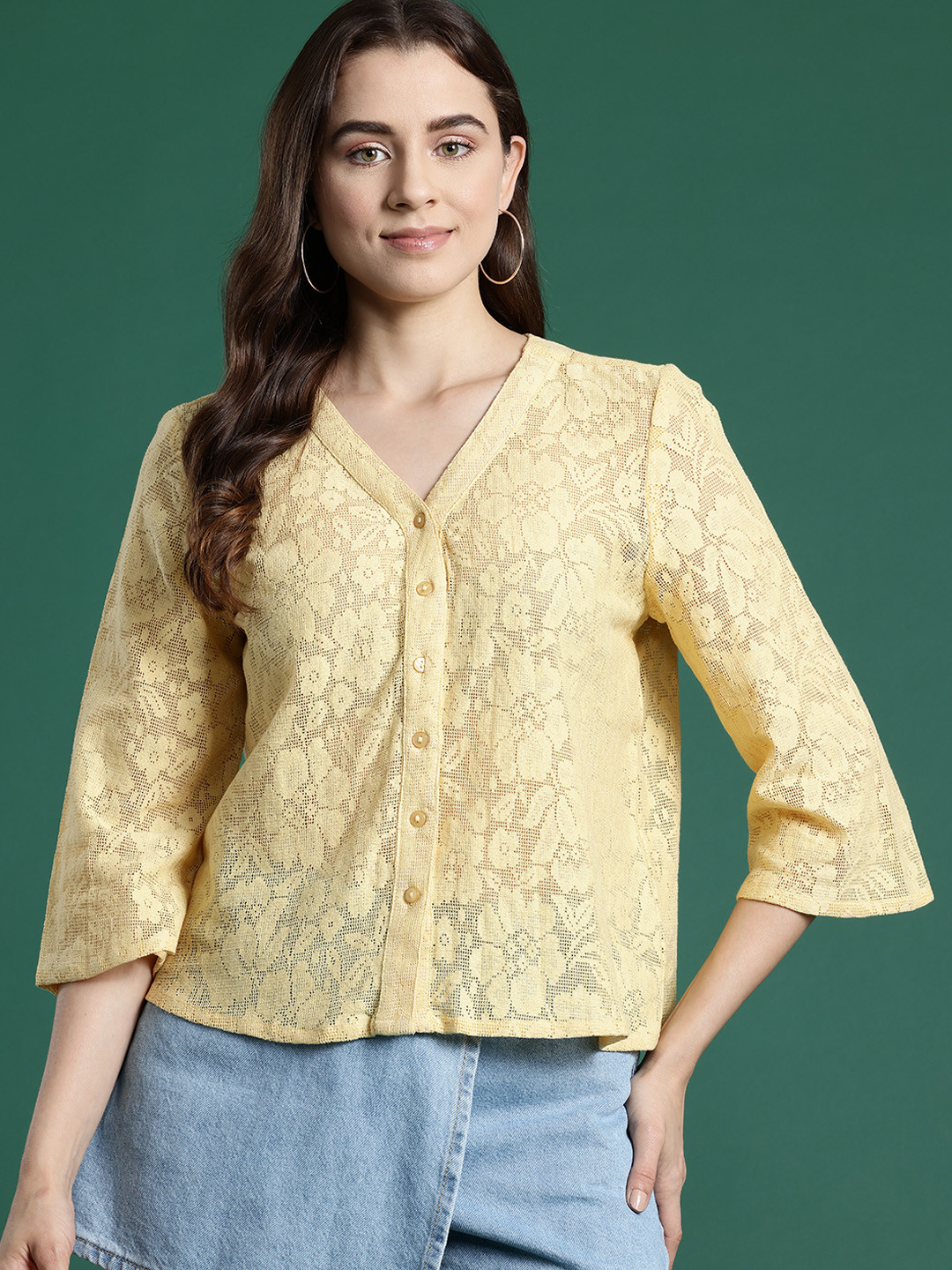 Buy DressBerry Floral Lace Pure Cotton Top - Tops for Women 27220060 ...