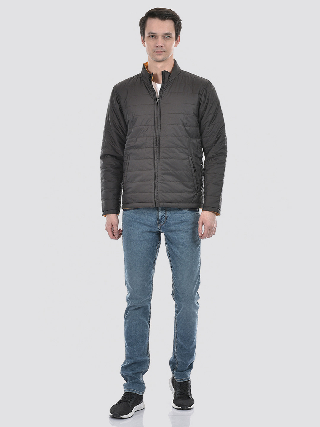 Buy Numero Uno Stand Collar Lightweight Reversible Padded Jacket ...