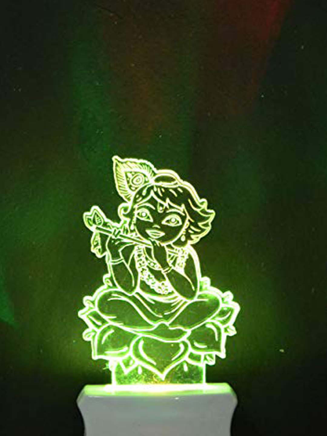 Buy NMII White & Blue Printed Baby Krishna Acrylic 3D Illusion Plug ...