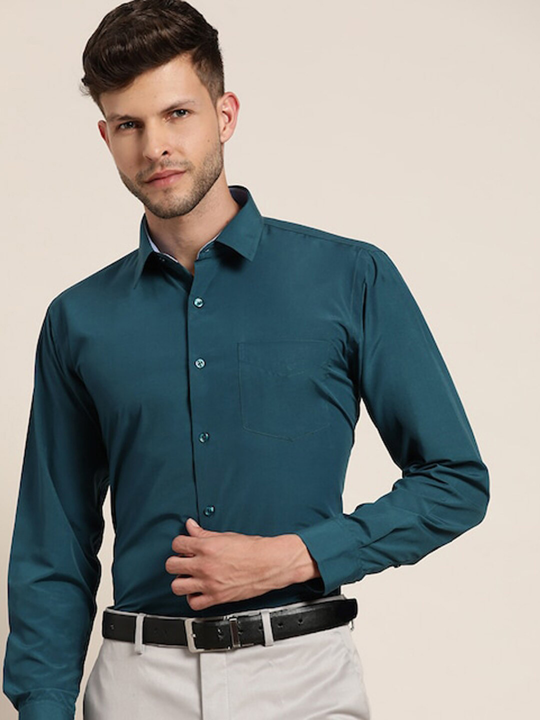Buy Hancock Standard Slim Fit Wrinkle Resistant Spread Colar Formal ...