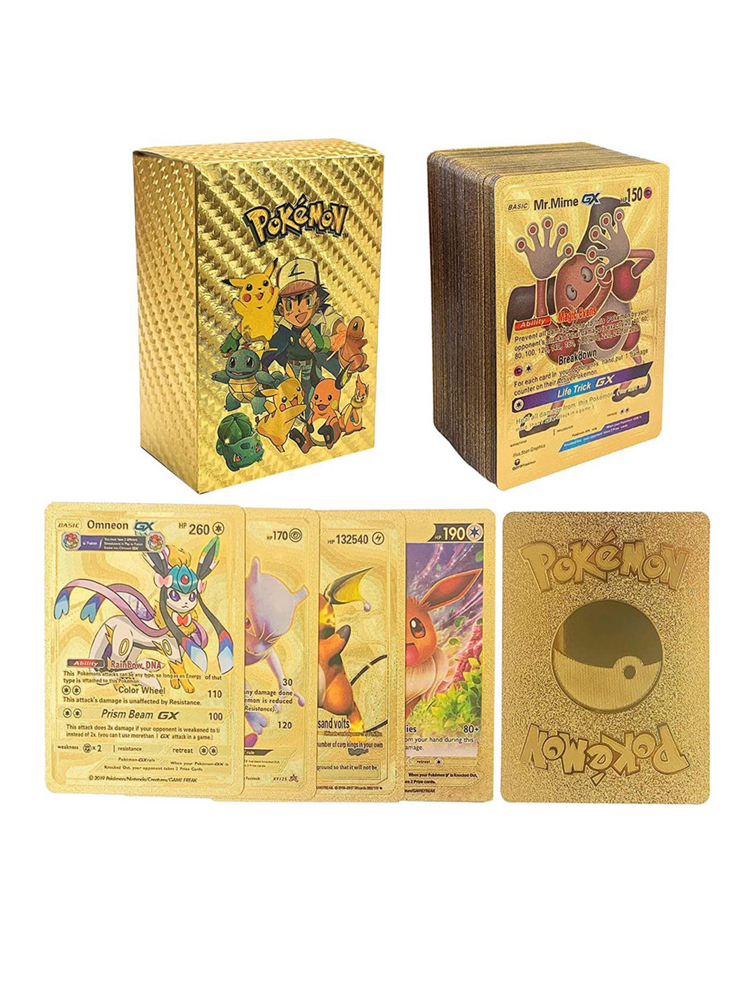 Buy OPINA Kids 55Pcs Foiled Pokemon Card Game - Activity Toys And Games ...