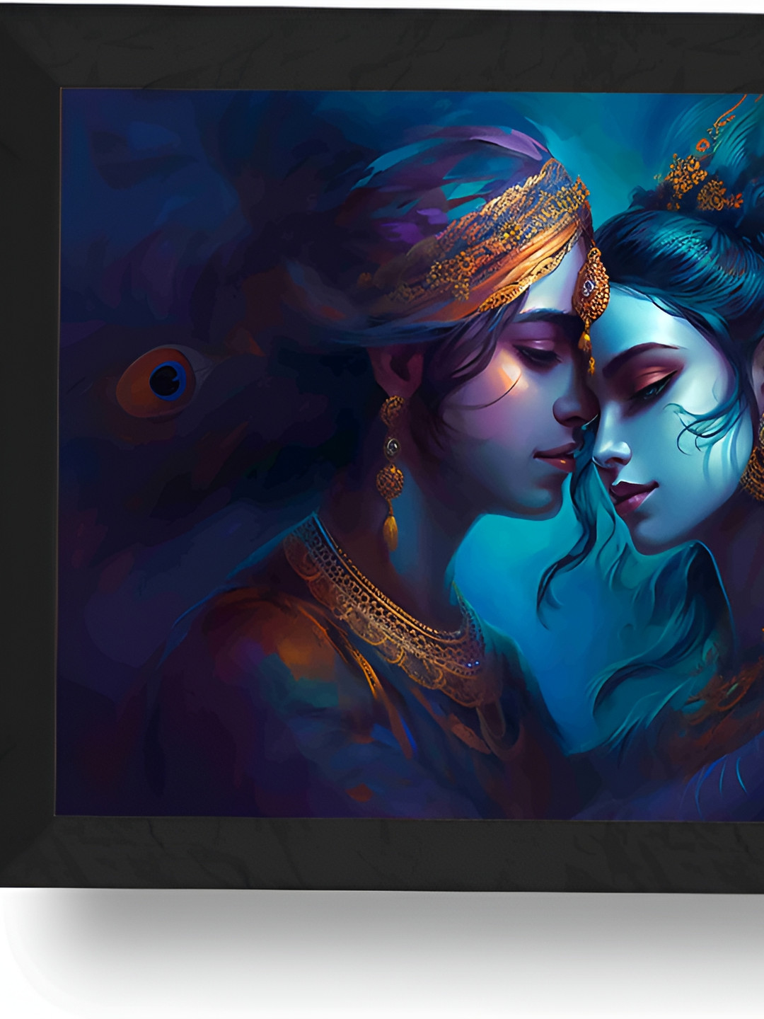 Buy SAF Blue & Orange Radha Krishna Religious Wall Paintings - Wall Art ...