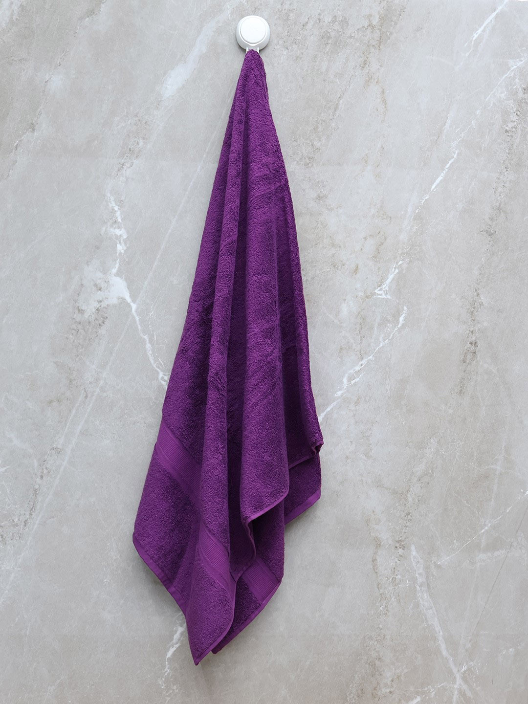 Buy BOMBAY DYEING Magenta Pure Cotton 550 GSM Bath Towel - Bath Towels ...
