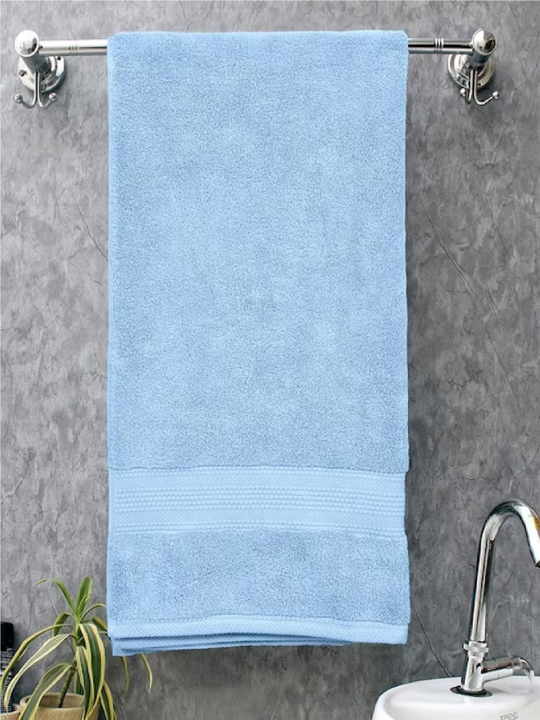 Buy BOMBAY DYEING Blue Pure Cotton 650 GSM Bath Towel - Bath Towels for ...