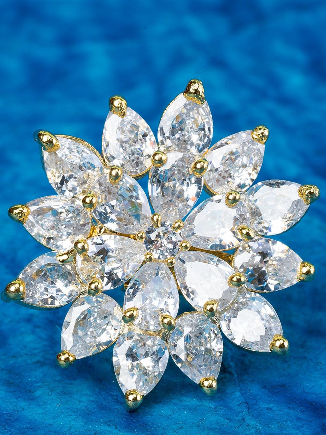 Buy Manikya Gold Plated Cubic Zirconia Finger Ring - Ring for Women ...